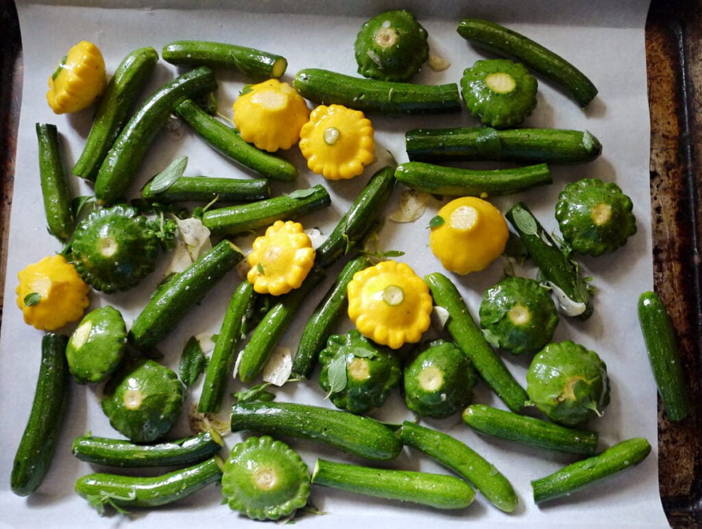 Garlic Roasted Baby Squashes (Easy Summer Side Dish) • Summer Squash Recipe