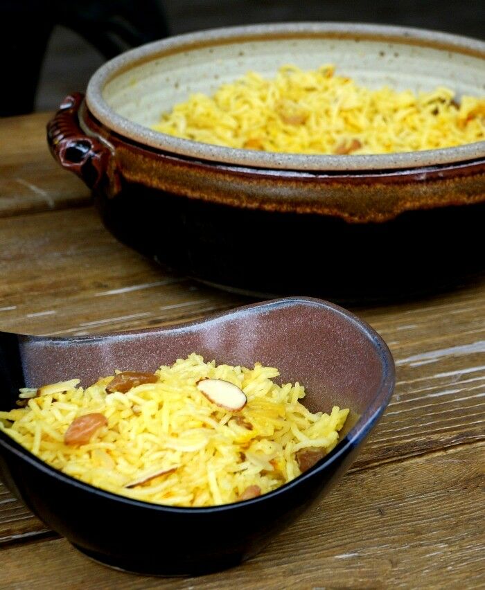 Sweet Yellow Saffron Rice • The Good Hearted Woman