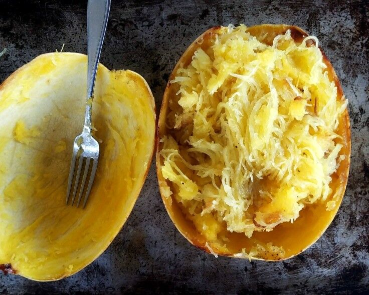 Spaghetti Squash with Garlic & Almonds | Vegetarian | Gluten-free