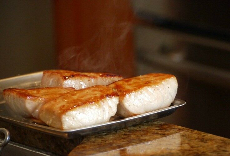 Pan-Seared Sturgeon with Chanterelles and Baby Yukons
