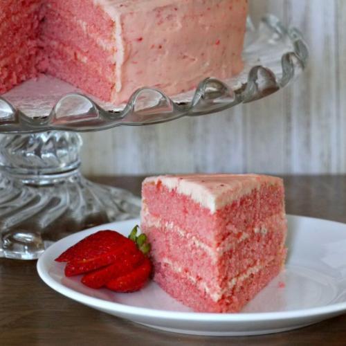The Best Triple-layer Strawberry Cake {from Scratch}