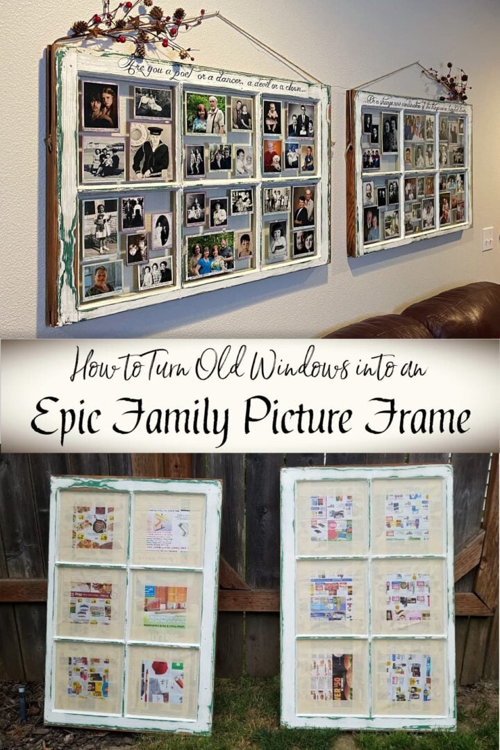 Family Picture Frame from Vintage Windows • The Good Hearted Woman