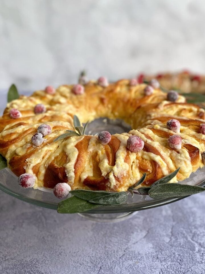 Cinnamon Roll Wreath (Danish Pastry Ring) • The Good Hearted Woman