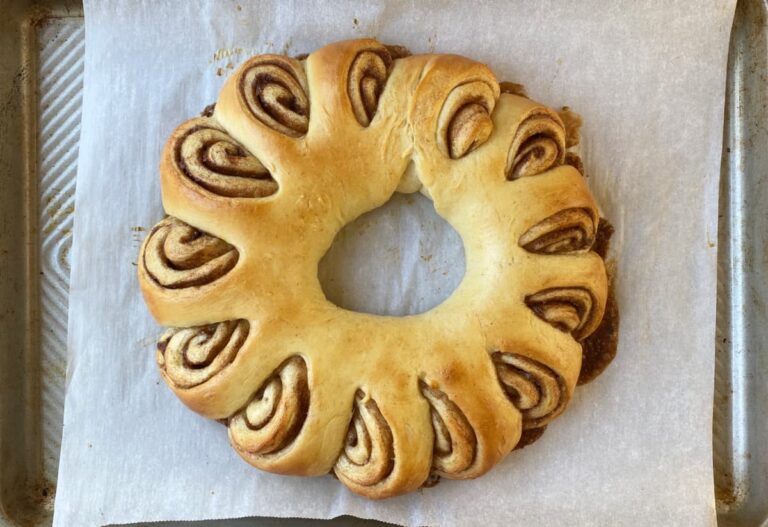 Cinnamon Roll Wreath (Danish Pastry Ring) • The Good Hearted Woman